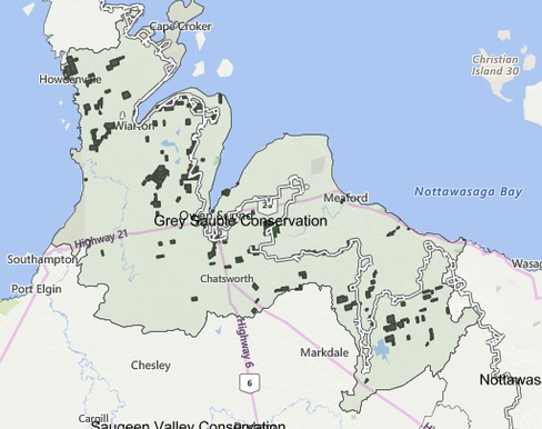 Grey Sauble Conservation Authority Properties Map - Interactive Web Map
