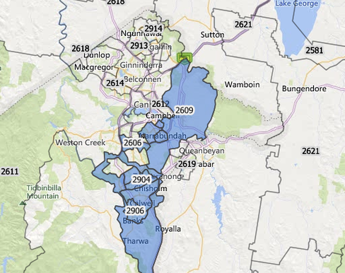 AUSTRALIA - ACT - CANBERRA - Interactive Web Map